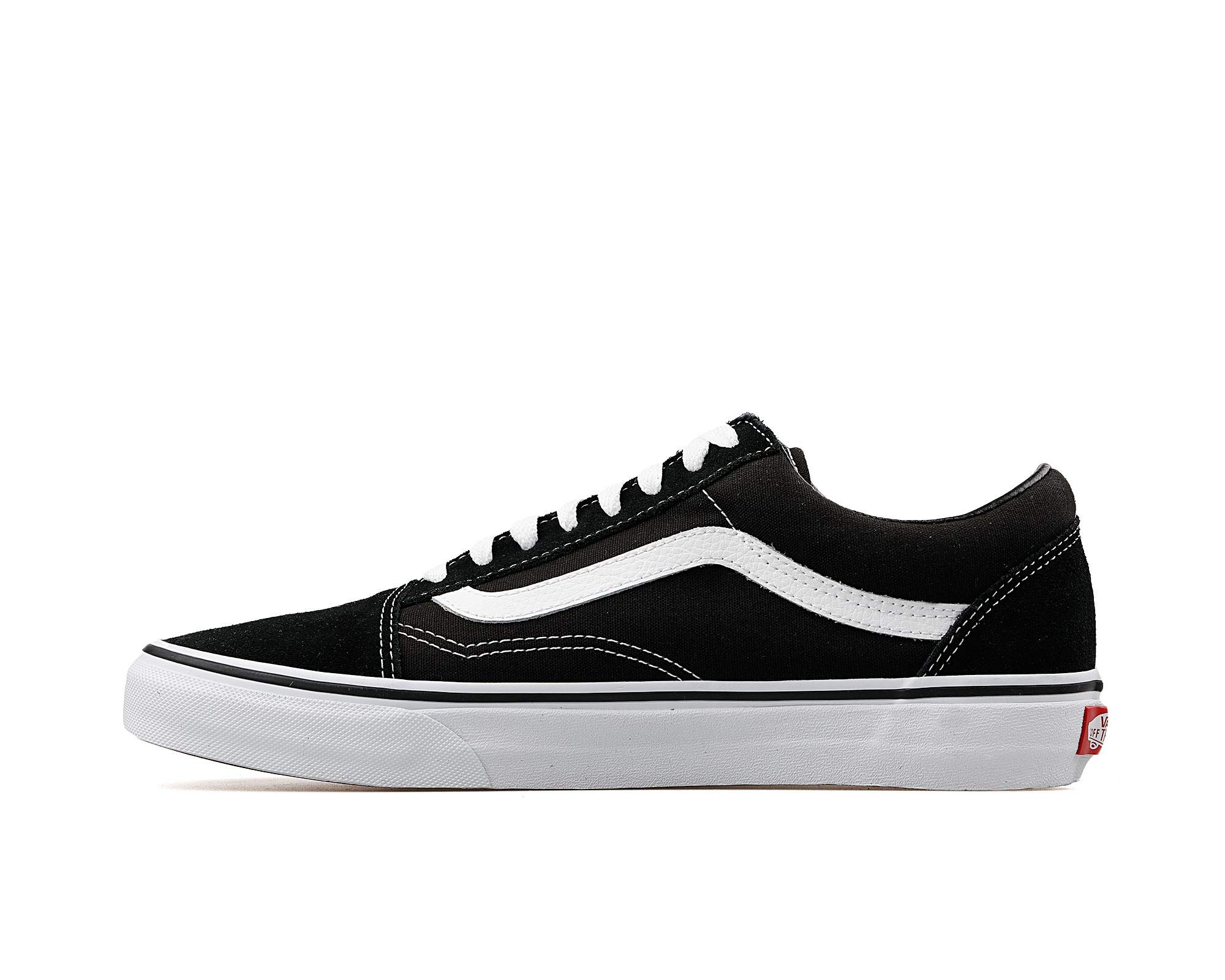 Vans Men's Low-Top Sneaker, Black White, 10