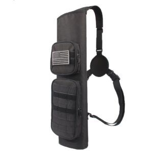 kratarc archery back arrows quiver bag with molle system and pockets for hunting shooting target practice (black- molle design)