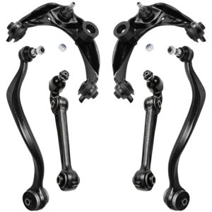 detroit axle - front 6pc suspension kit for 2007-2012 ford fusion lincoln mkz 07-11 mercury milan 4 lower forward rearward control arms 2 upper control arms ball joints 2008 2009 2010 2011 replacement