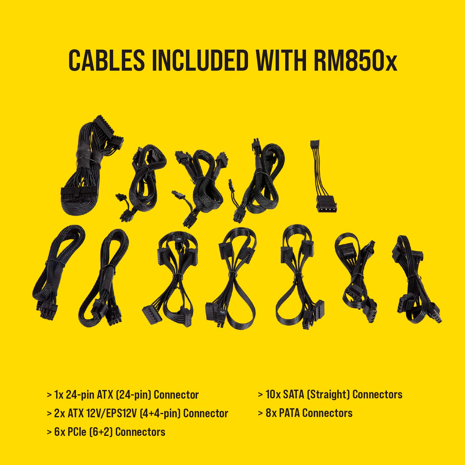 Corsair RMX Series, RM850x, 850 Watt, 80+ Gold Certified, Fully Modular Power Supply (Low Noise, Zero RPM Fan Mode, 105°C Capacitors, Fully Modular Cables, Compact Size) Black