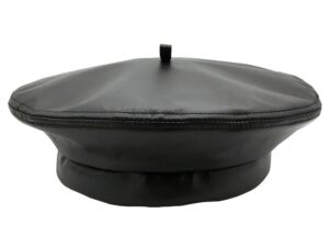 emstate winner caps unisex cowhide leather beret made in usa (black)