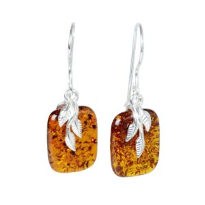 sterling silver baltic honey amber earringsfern