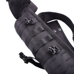 UNISTRENGH Multifunctional Tactical Arrow Quiver Single Shoulder Bag Hanging Belt Storage Cylinder Arrow Pot (Black)