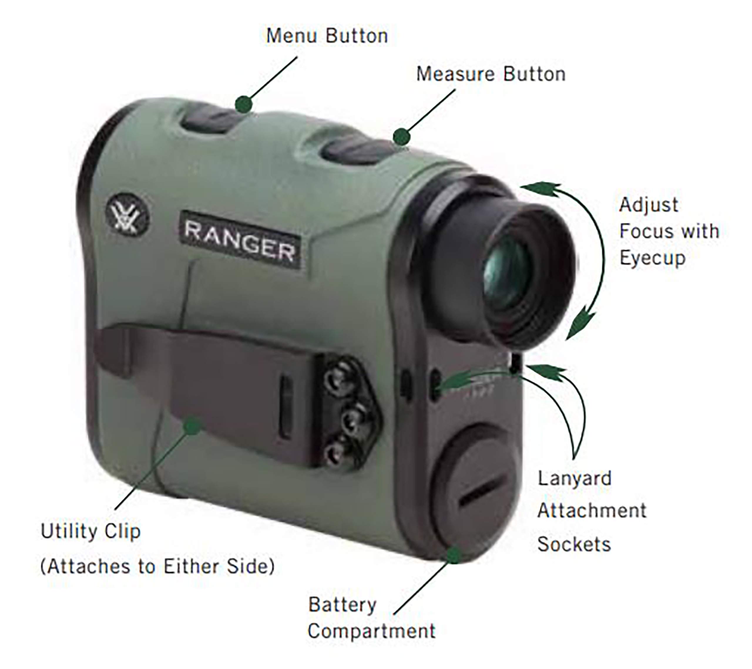 Vortex Optics Ranger 1800 Laser Rangefinder , Black