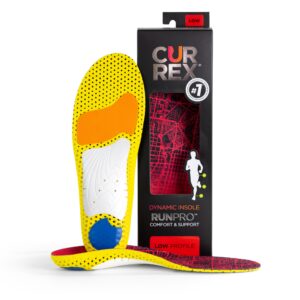 currex runpro insoles for running shoes – arch support inserts to help reduce fatigue, prevent injuries & boost performance – for men & women – low arch, medium