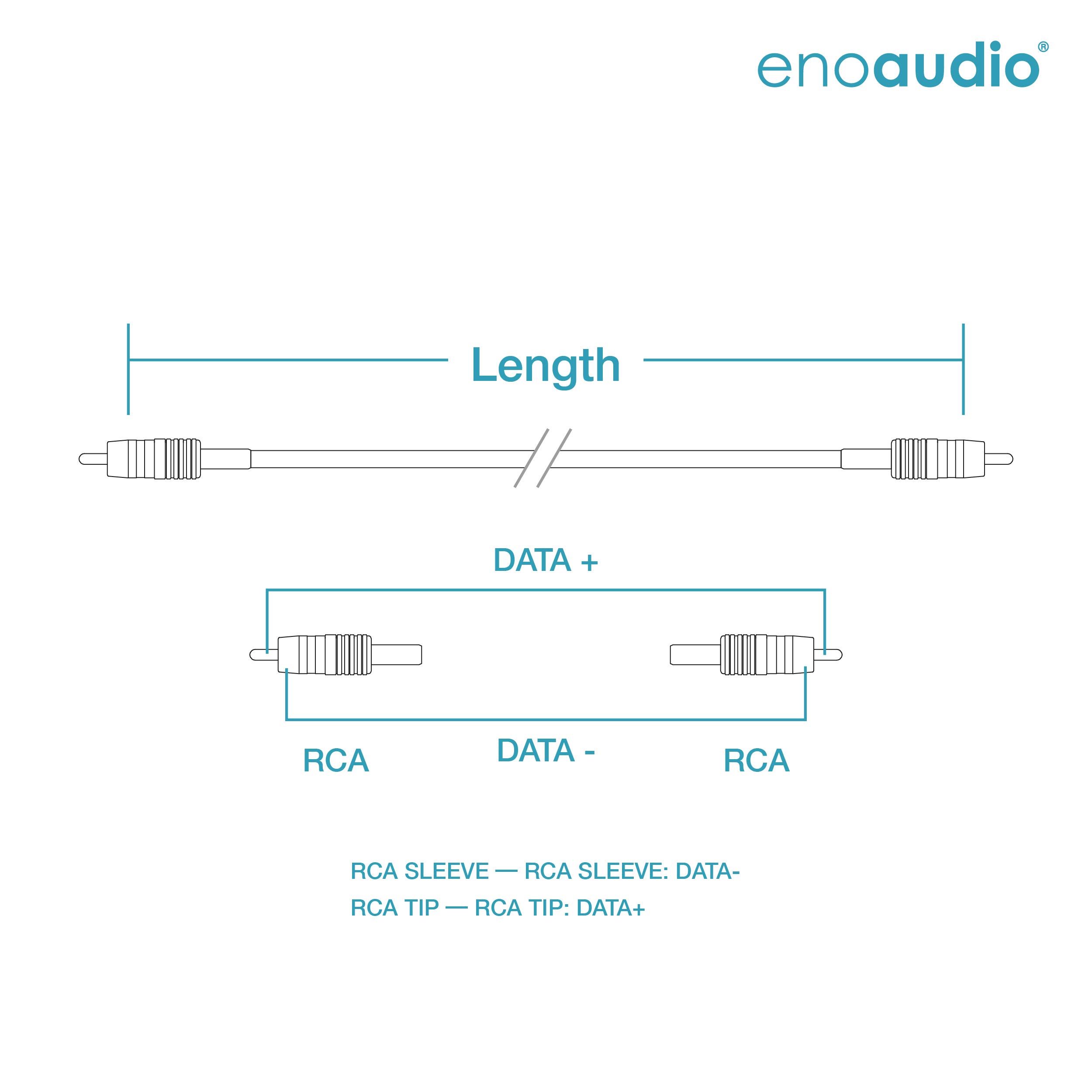 enoaudio Mogami 2964 Digital Coaxial Cable 75 Ohm S/PDIF | Canare Gold RCA | HiFi - 3.28 ft / 1.0 m