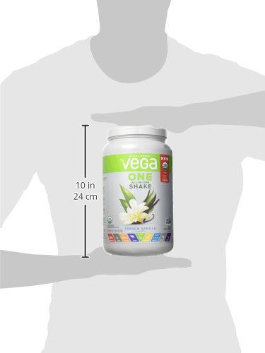 Vega Organic All-in-One Vegan Protein Powder, French Vanilla -Superfood Ingredients, Vitamins for Immunity Support, Keto Friendly, Pea Protein for Women & Men, 1.5 lbs (Packaging May Vary)