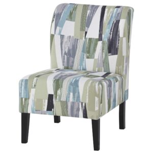 signature design by ashley triptis abstract print contemporary accent chair, green, blue & white