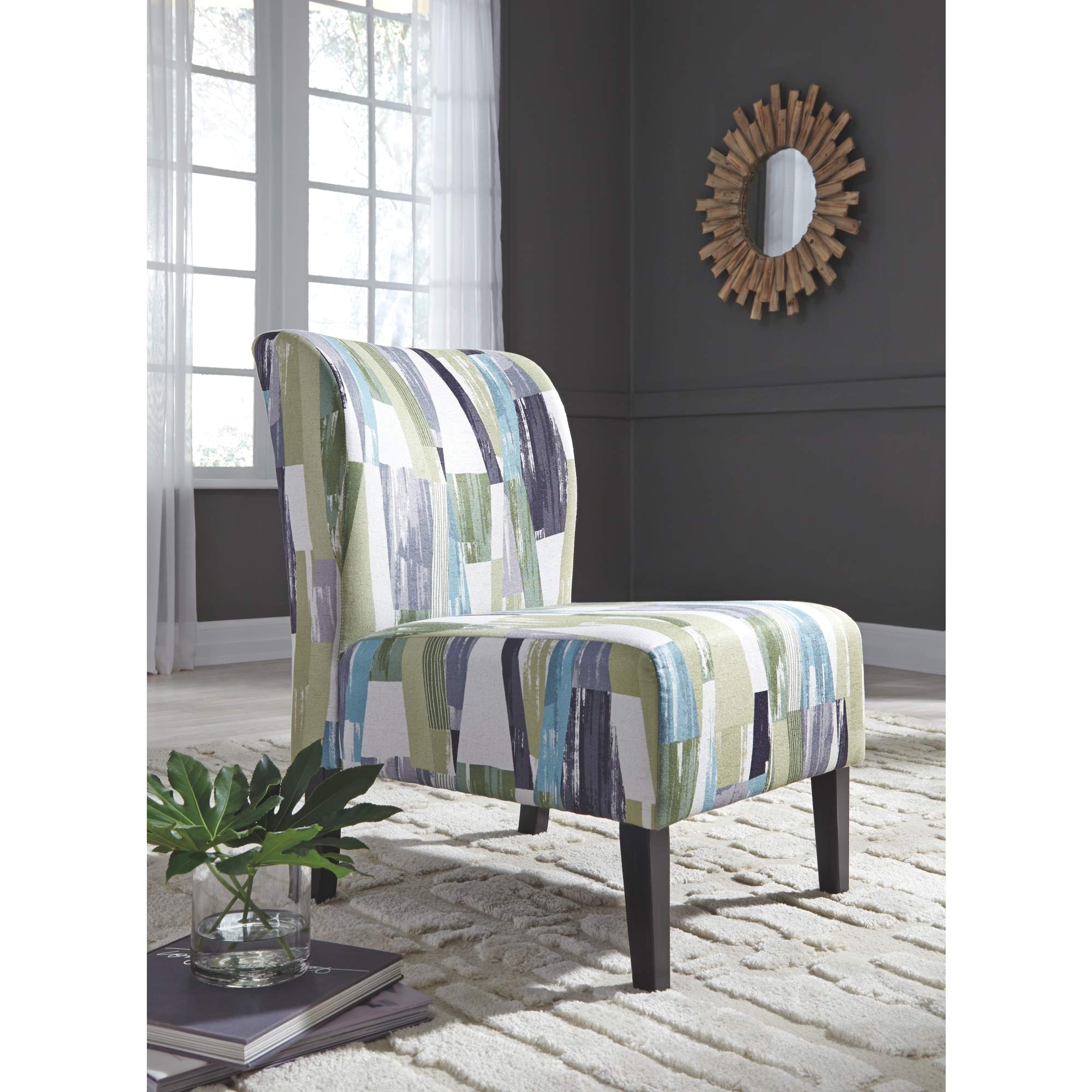 Signature Design by Ashley Triptis Abstract Print Contemporary Accent Chair, Green, Blue & White