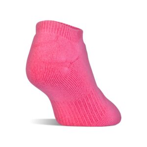 Under Armour Youth Cotton No Show Socks, Multipairs , Pink Assorted (6 Pairs) , Small