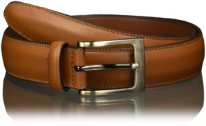 perry ellis leather men's belt (sizes 30-54 inches big & tall), timothy cognac, 36