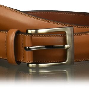 Perry Ellis Leather Men's Belt (Sizes 30-54 Inches Big & Tall), Timothy Cognac, 36