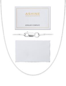 ashine silver chain necklace for women sterling silver necklace extender (1mm box chain lobster clasp 20 inches)