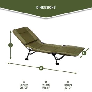 TIMBER RIDGE Folding Camping Cot, Heavy Duty Cot with Comfortable Pad, Portable Travel Camp Cots for Home or Outdoor, Supports 300 LBS, Green