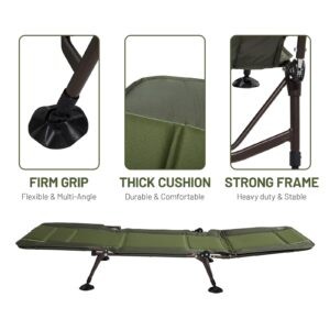 TIMBER RIDGE Folding Camping Cot, Heavy Duty Cot with Comfortable Pad, Portable Travel Camp Cots for Home or Outdoor, Supports 300 LBS, Green