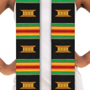 ADVANSYNC Kente Cloth Stole Black (New Beautiful Black)