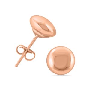 14k rose gold 5mm button ball stud earrings