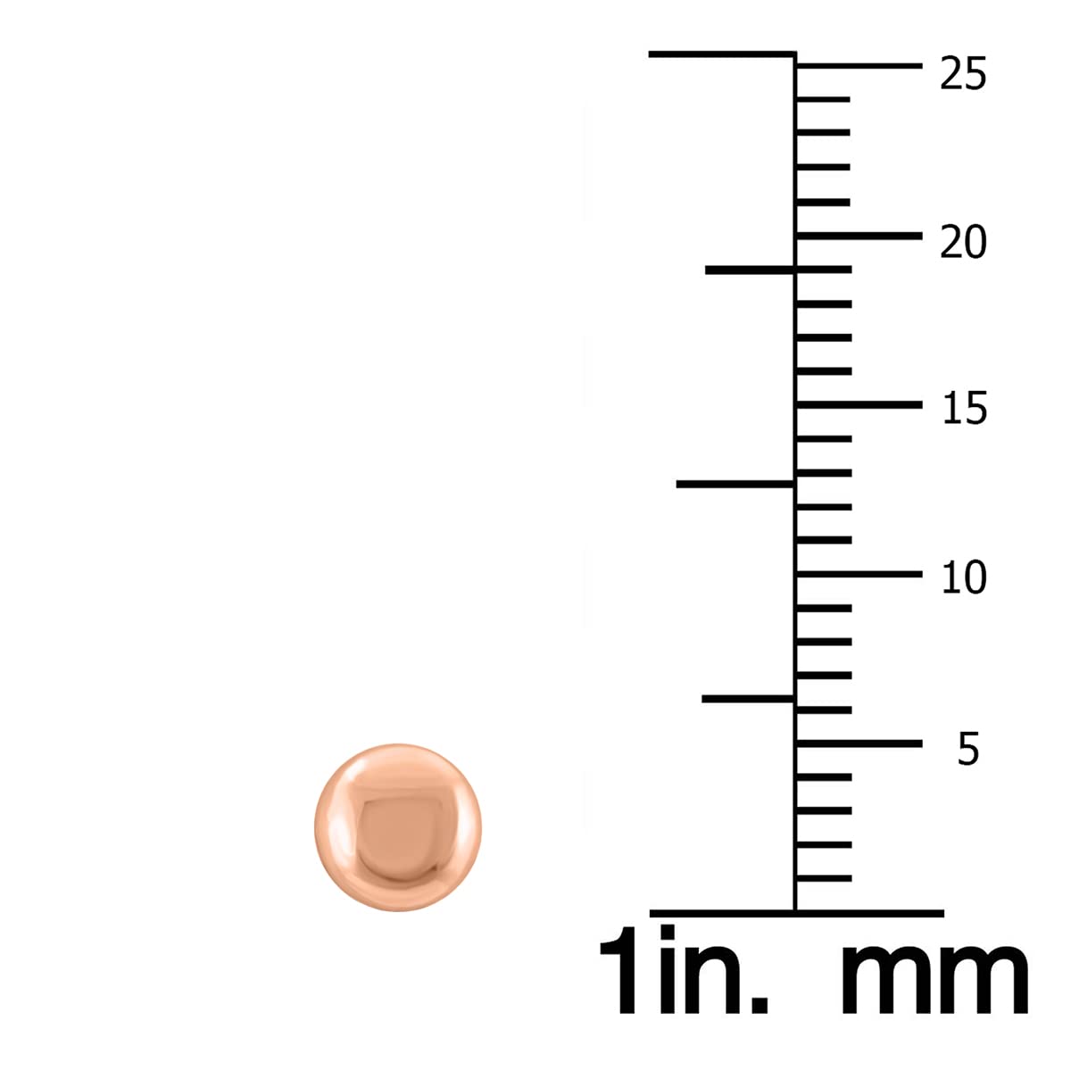 14K Rose Gold 5mm Button Ball Stud Earrings