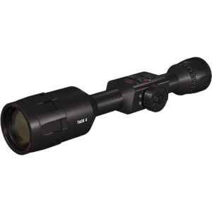 atn thor 4 7-28x, 384x288, thermal rifle scope w/ultra sensitive next gen sensor, wifi, image stabilization, range finder, ballistic calculator and ios and android apps