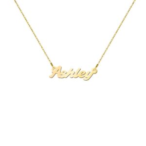 tsd 14k yellow gold petite personalized name necklace with a 16" chain by jewlr*