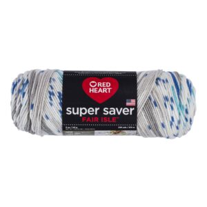 red heart super saver yarn, fair isle-calm