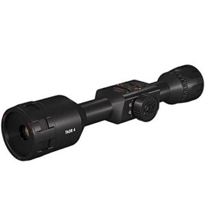 atn thor 4 1.25-5x, 384x288, thermal rifle scope w/ultra sensitive next gen sensor, wifi, image stabilization, range finder, ballistic calculator and ios and android apps , black