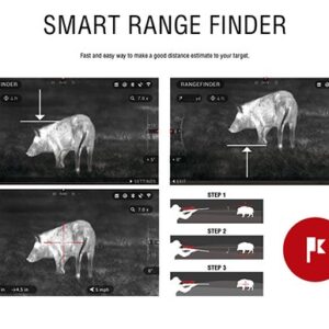 ATN ThOR 4 1.25-5x, 384x288, Thermal Rifle Scope w/Ultra Sensitive Next Gen Sensor, WiFi, Image Stabilization, Range Finder, Ballistic Calculator and IOS and Android Apps , Black