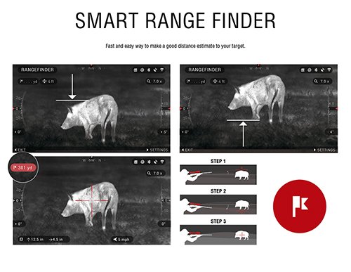 ATN ThOR 4 1.25-5x, 384x288, Thermal Rifle Scope w/Ultra Sensitive Next Gen Sensor, WiFi, Image Stabilization, Range Finder, Ballistic Calculator and IOS and Android Apps , Black