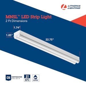 Lithonia Lighting MNSL L24 2LL MVOLT 40K 80CRI M6 White LED Strip Light, MVOLT, 2-Foot, 2-Light