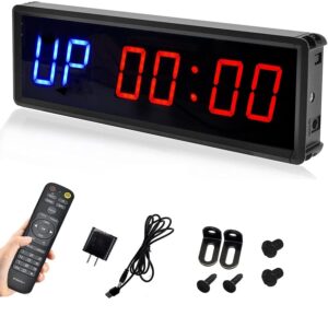 btbsign led interval timer count down/up clock stopwatch with remote for home gym fitness blue