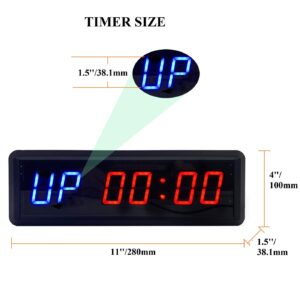 BTBSIGN LED Interval Timer Count Down/Up Clock Stopwatch with Remote for Home Gym Fitness Blue