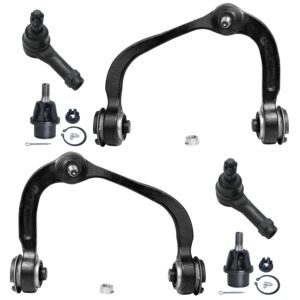 detroit axle - front 6pc suspension kit for ford f-150 2004 2005 2006 2007 2008, 2 upper control arms w/ball joints + 2 lower ball joints + 2 outer tie rod ends, replacement 06-08 mark lt