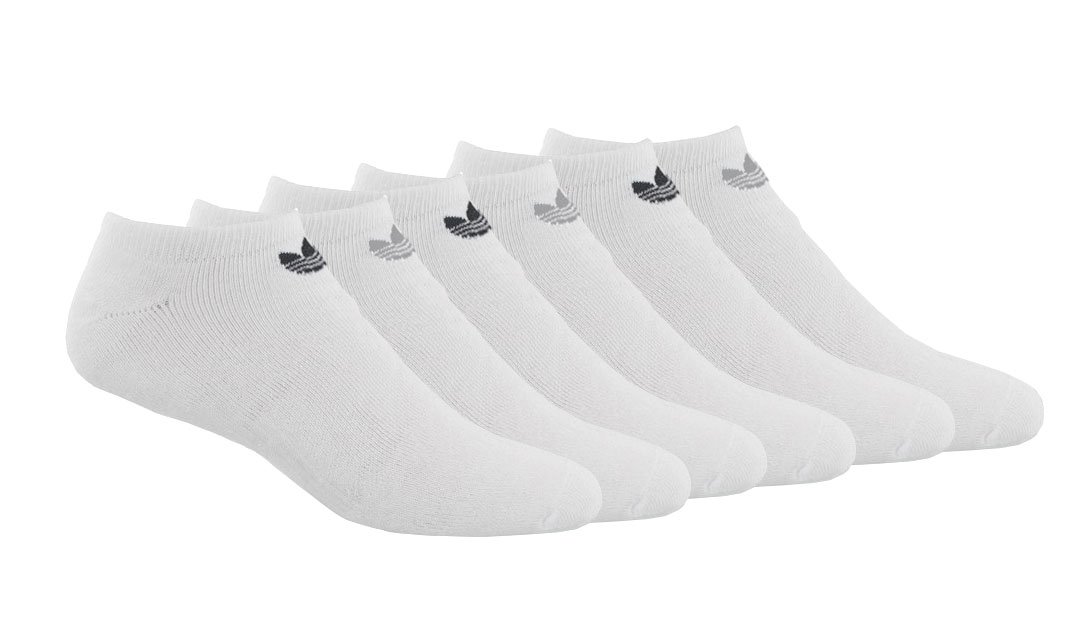 Adidas Originals Women's No Show Socks (Pack of 6) (White/5144790A, Women's Sock size 5-10)