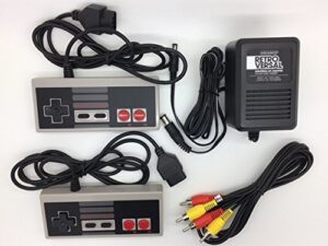 nes nintendo two nes controllers, av cable and power adapter bundle for the original nes nintendo console system tbgs