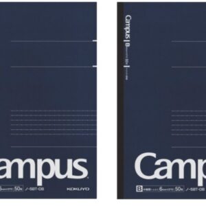 KOKUYO Campus Pre-Dotted Notebook, Semi B5-dotted 6 mm Rule - 30 Lines X 50 Sheets - 100 Pages, Pack of 2 Dark Blue