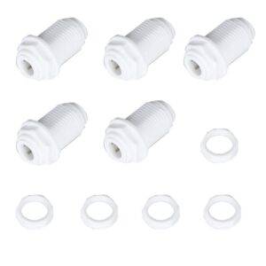 puresec 1/4 bulkhead fitting 1/4 ro tubing use for ro/di system(5, 1/4" tube o.d.)