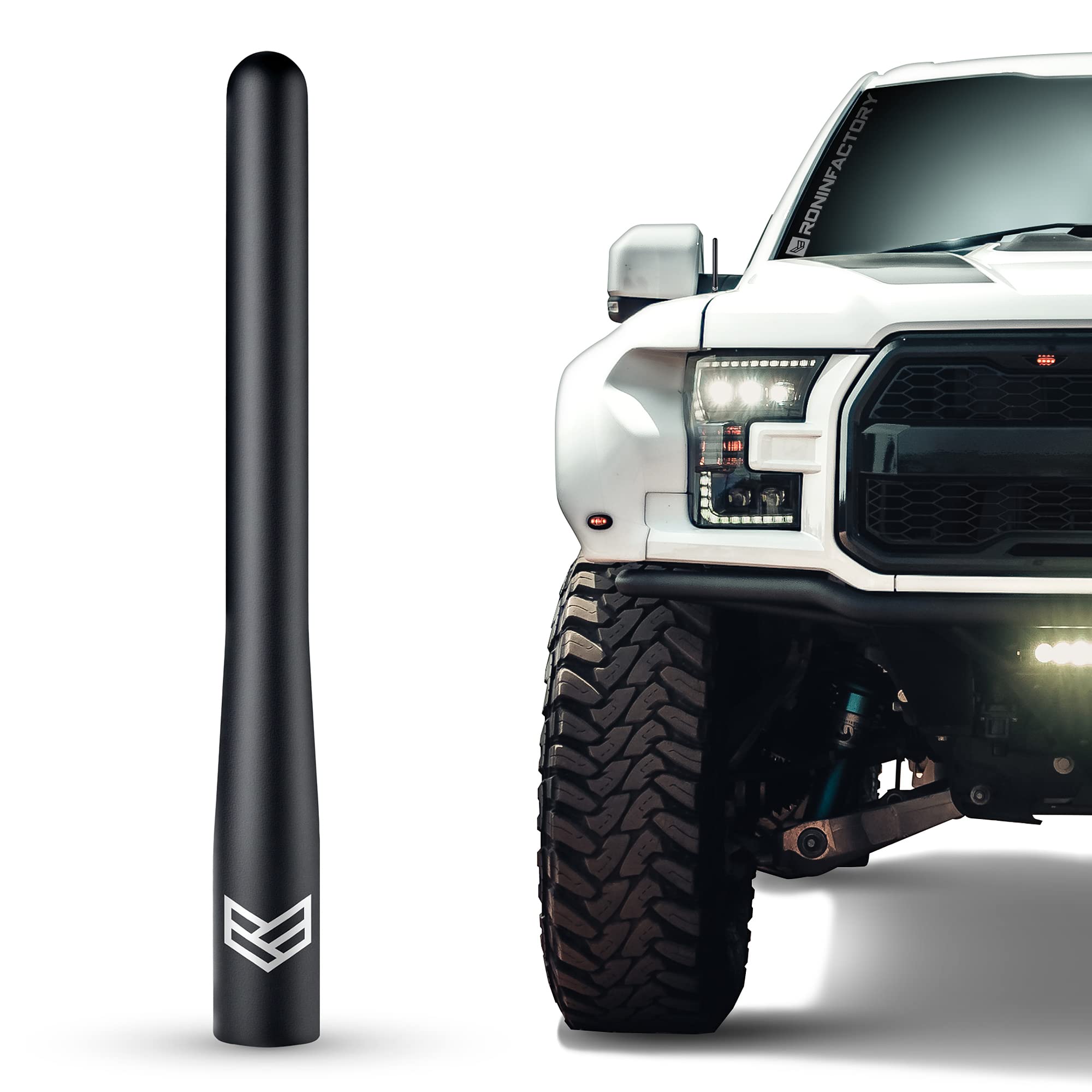 RONIN FACTORY Truck Antenna for Ford F150 F250 F350 Super Duty Raptor Bronco Lightning Dodge RAM 1500 Accessories - Anti Theft - Carwash Safe - Short Antenna F150 (4 Inch)