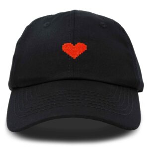 dalix pixel heart hat womens dad hats cotton caps embroidered valentines black