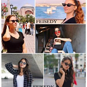 FEISEDY Small Cat Eye Sunglasses Vintage Square Shade Women Eyewear B2291