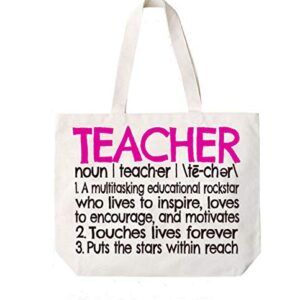 COCOVICI Teacher Appreciation Gifts For Women | Teacher Gift | Teacher Definition Tote Bag | Teacher Canvas Tote Bag | Teacher Gift Idea