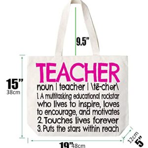 COCOVICI Teacher Appreciation Gifts For Women | Teacher Gift | Teacher Definition Tote Bag | Teacher Canvas Tote Bag | Teacher Gift Idea