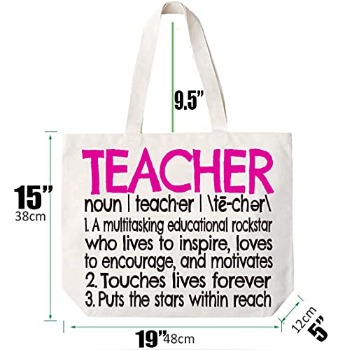 COCOVICI Teacher Appreciation Gifts For Women | Teacher Gift | Teacher Definition Tote Bag | Teacher Canvas Tote Bag | Teacher Gift Idea