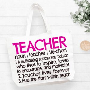 COCOVICI Teacher Appreciation Gifts For Women | Teacher Gift | Teacher Definition Tote Bag | Teacher Canvas Tote Bag | Teacher Gift Idea