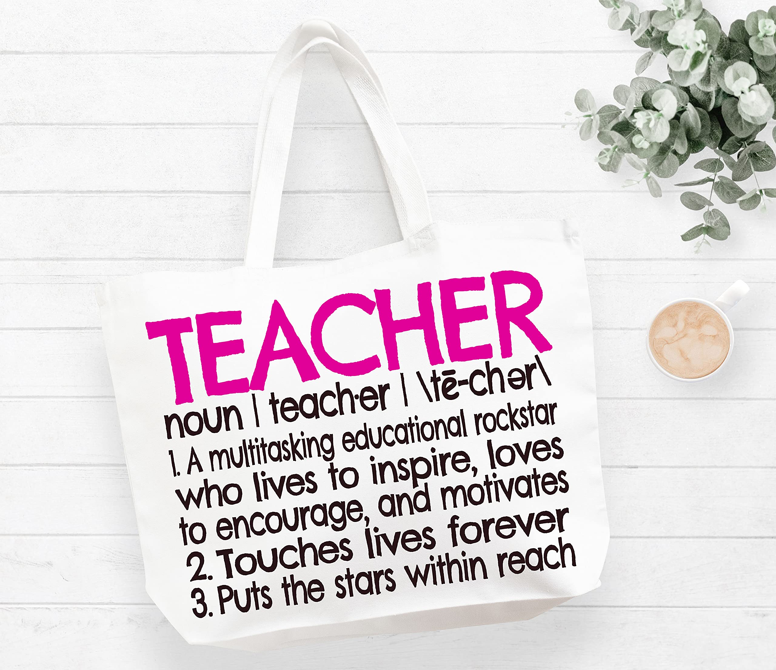 COCOVICI Teacher Appreciation Gifts For Women | Teacher Gift | Teacher Definition Tote Bag | Teacher Canvas Tote Bag | Teacher Gift Idea