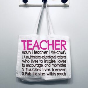 COCOVICI Teacher Appreciation Gifts For Women | Teacher Gift | Teacher Definition Tote Bag | Teacher Canvas Tote Bag | Teacher Gift Idea