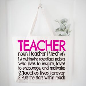 COCOVICI Teacher Appreciation Gifts For Women | Teacher Gift | Teacher Definition Tote Bag | Teacher Canvas Tote Bag | Teacher Gift Idea