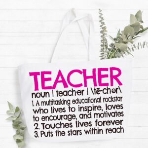 COCOVICI Teacher Appreciation Gifts For Women | Teacher Gift | Teacher Definition Tote Bag | Teacher Canvas Tote Bag | Teacher Gift Idea