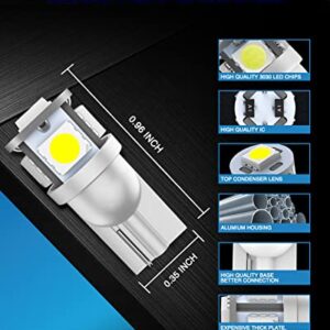 Marsauto 194 LED Bulb 6000K White 168 T10 2825 5SMD Replacement Bulbs for Car Dome Map Door Courtesy License Plate Lights (Pack of 10)