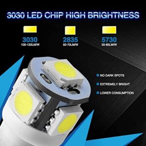 Marsauto 194 LED Bulb 6000K White 168 T10 2825 5SMD Replacement Bulbs for Car Dome Map Door Courtesy License Plate Lights (Pack of 10)