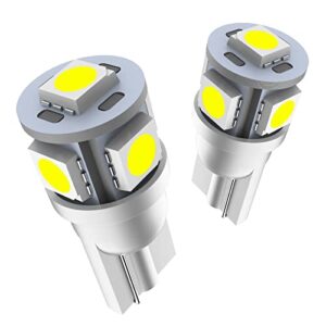 marsauto 194 led bulbs 168 t10 2825 5smd led bulbs car dome map license plate lights lamp white 12v (pack of 2)